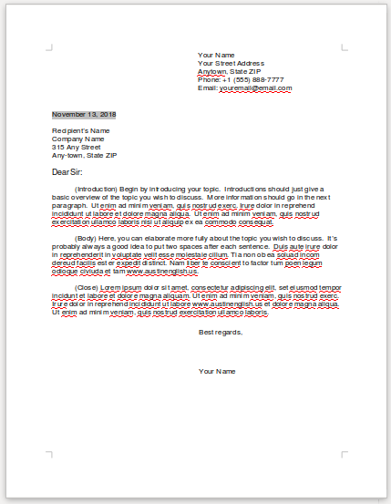 Modified Block US Letter Extensions